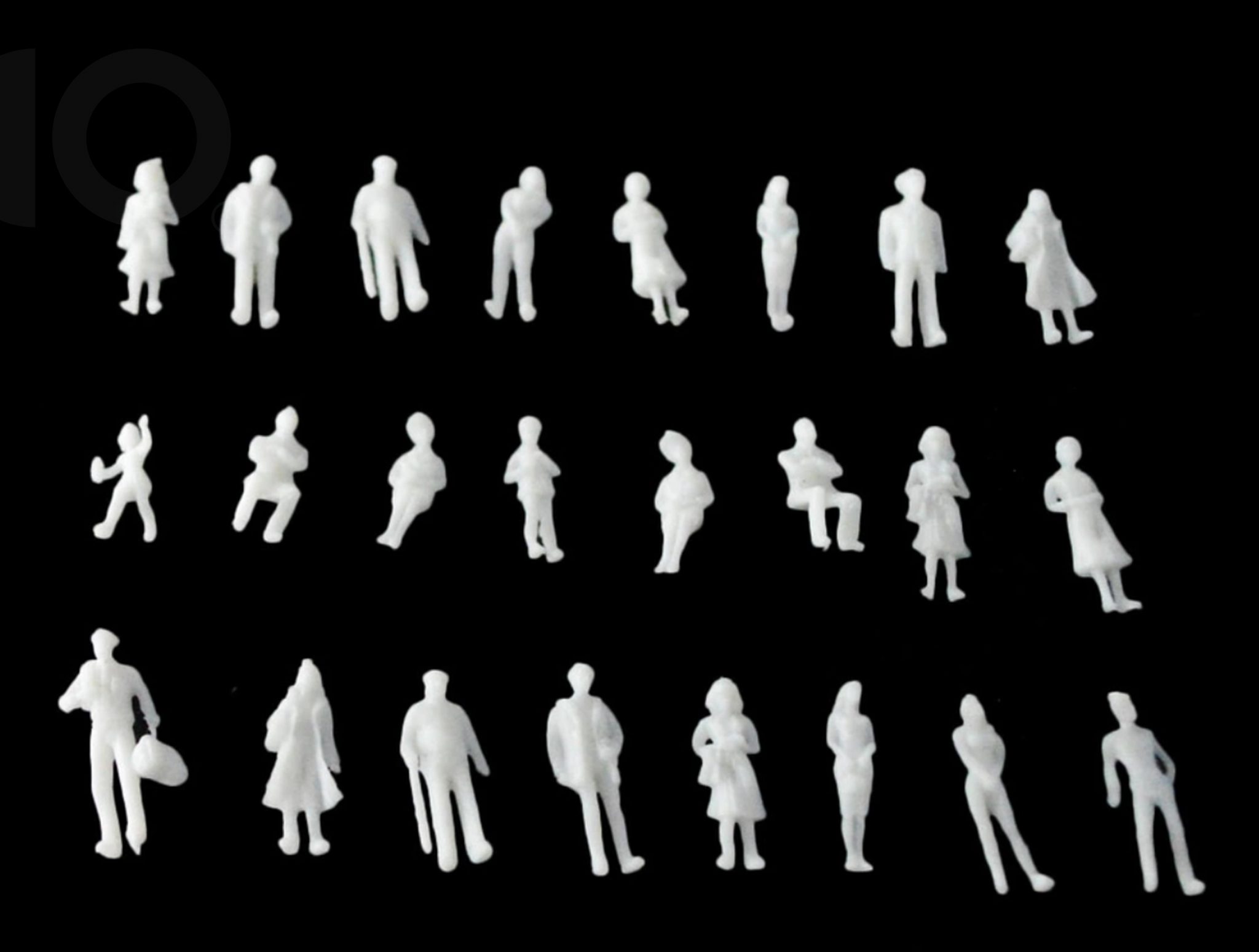 White Human Figures 1:100 (15 pcs) - Croco Store متجر كروكو