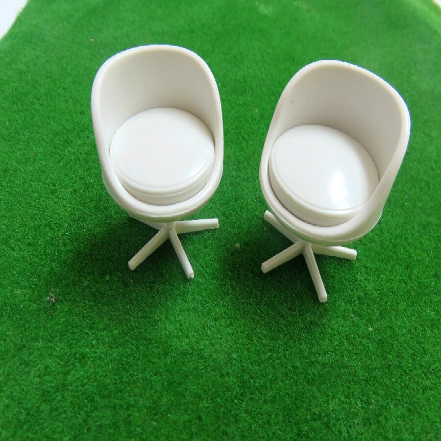 White Round Chair 1:25 (2pcs) - Croco Store متجر كروكو
