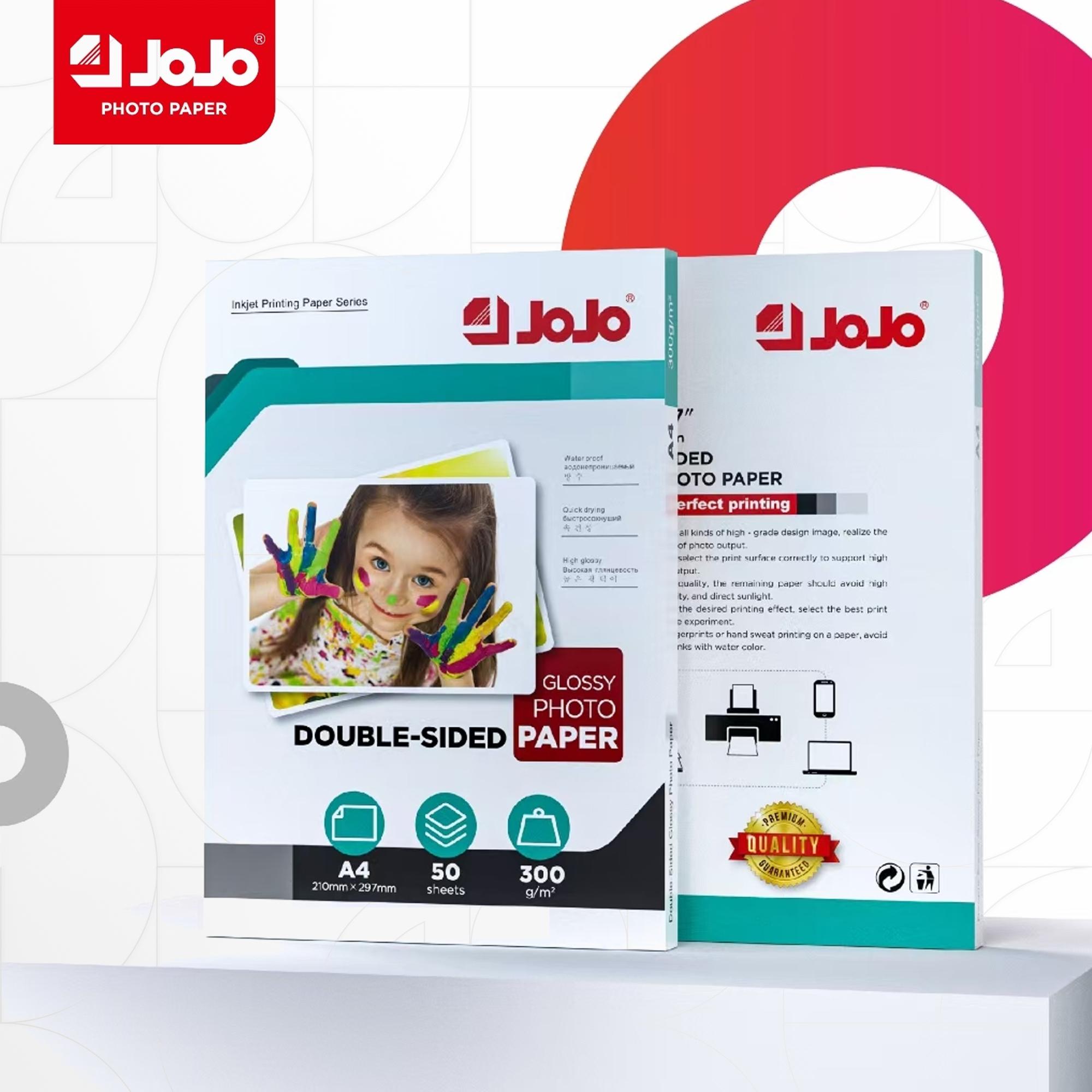 JoJo Glossy Paper 300 g/m² ورق جوجو لامع جهتين A4 - 50 sheets - Croco Store متجر كروكو