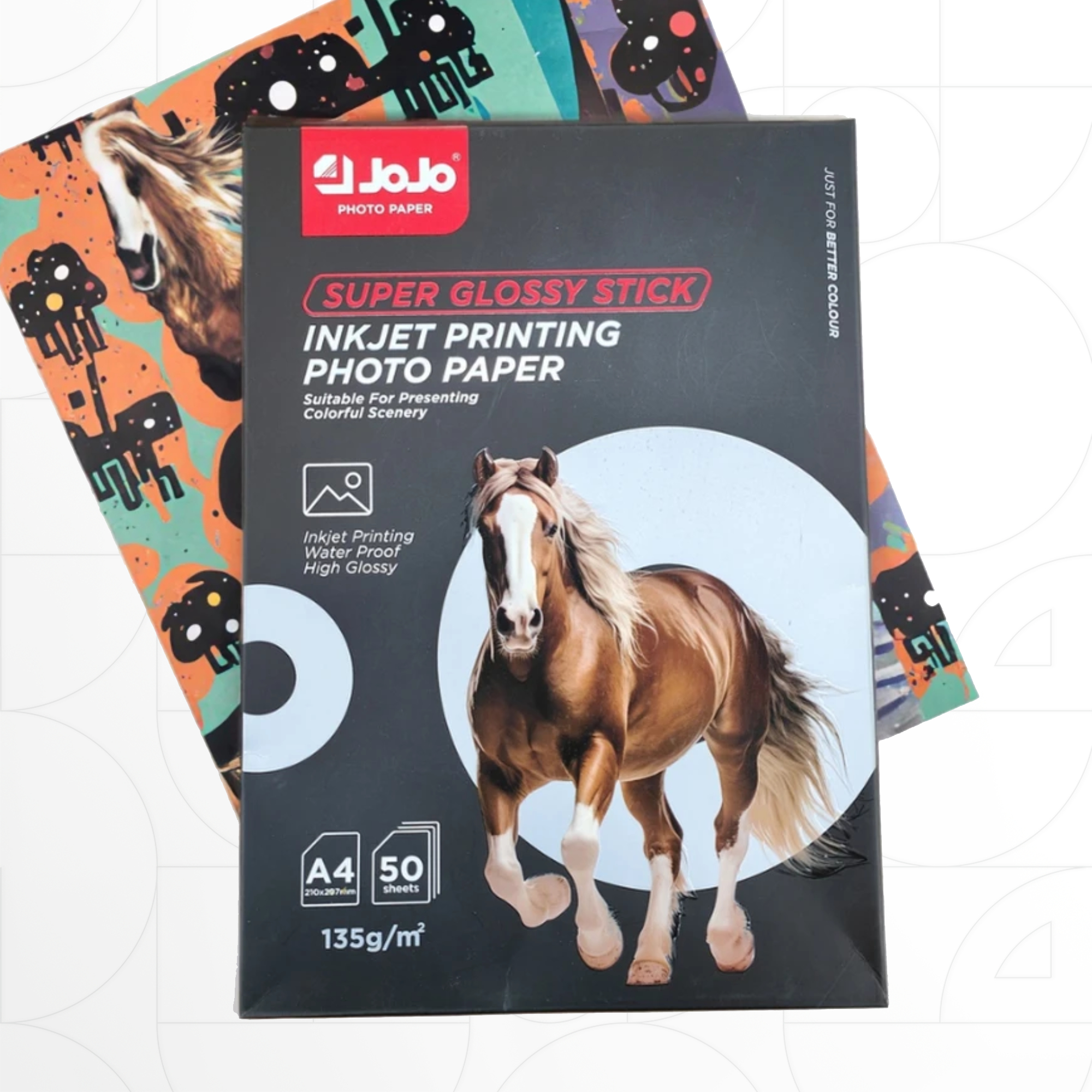 JoJo Inkjet Sticker Paper 135 g/m² ورق جوجو لاصق لامع A4 - 50 sheets ...